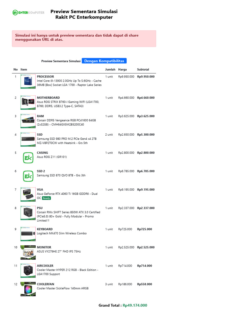 Local Preview (Sementara) Simulasi Enterkomputer Jual Beli Online Komputer, Rakit PC, Termurah ...