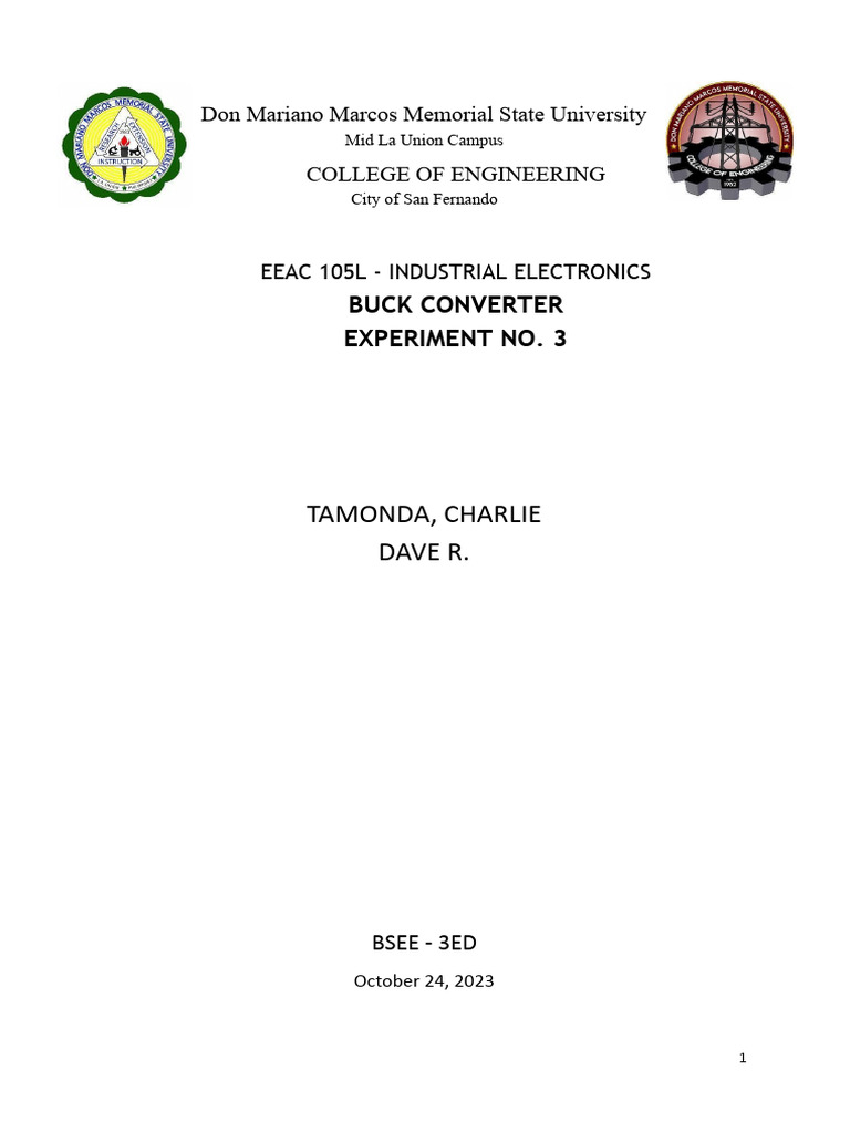 Experiment 3 Buck Converter | PDF | Metrology | Electronics