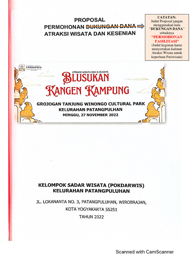 Contoh Proposal fasilitasi | PDF