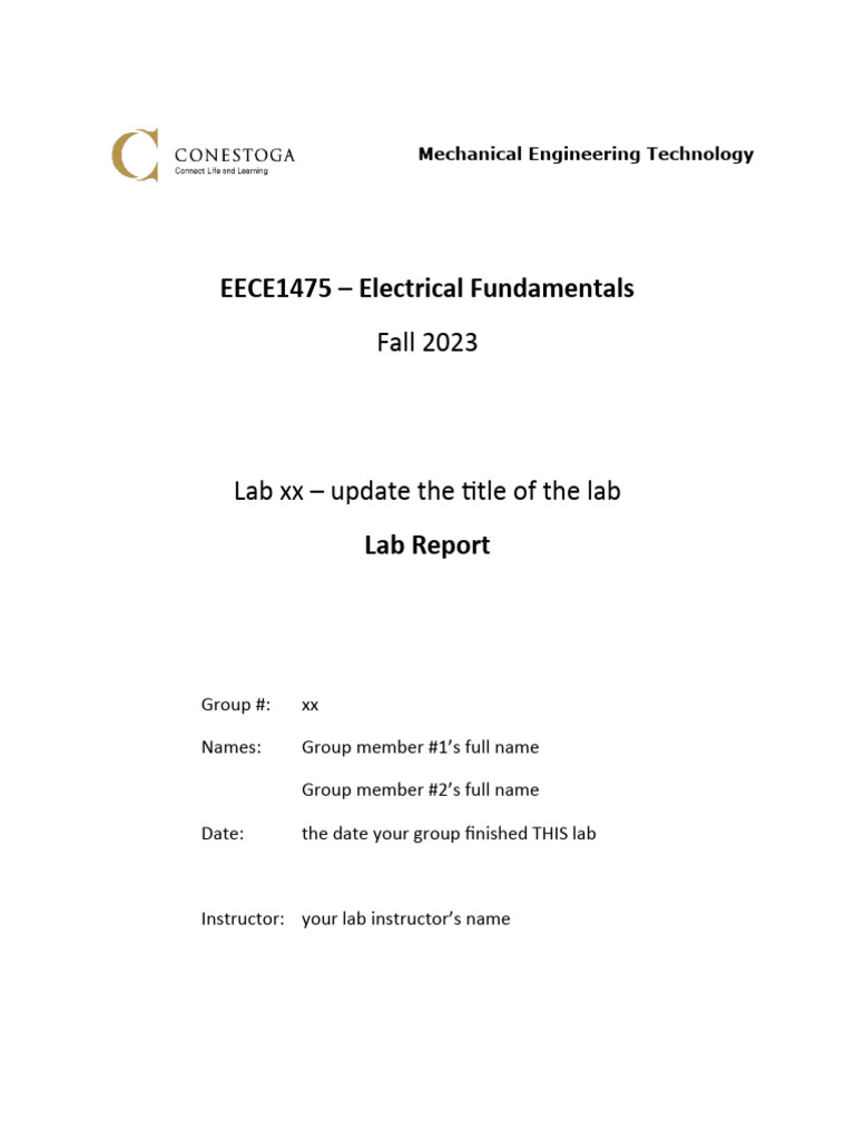 EECE1475 LabReport TitlePage | PDF