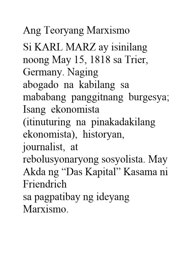 Ang Teoryang Marxismo | PDF