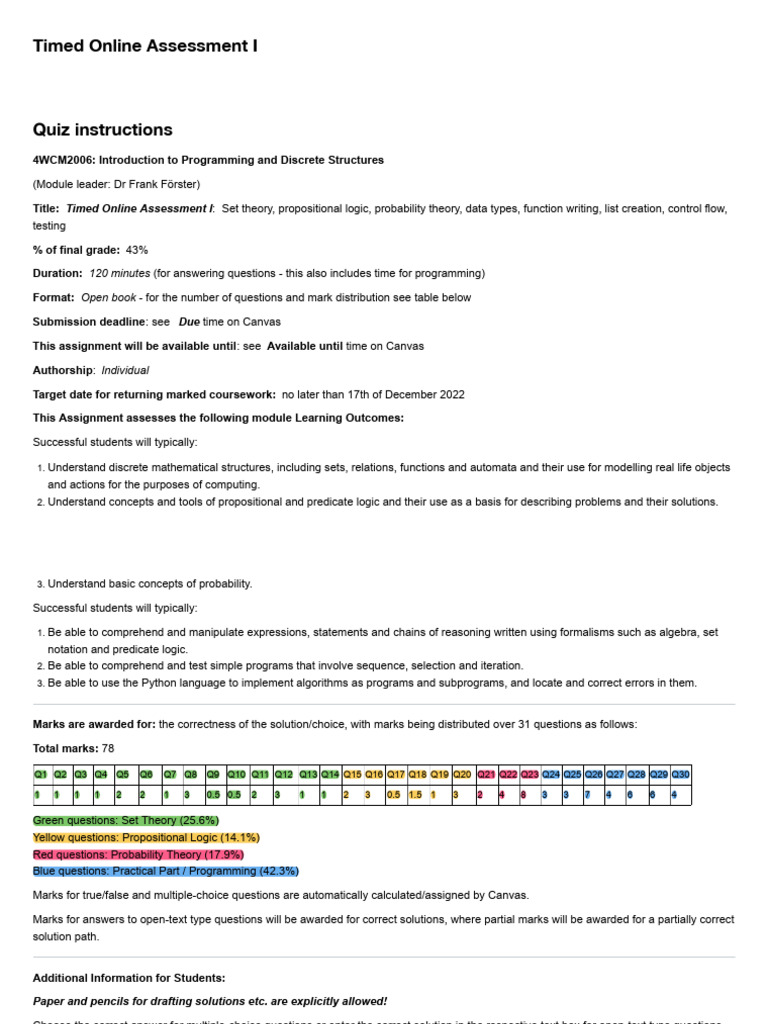 Timed Online Assessment I-Assignment Briefing Sheet | PDF