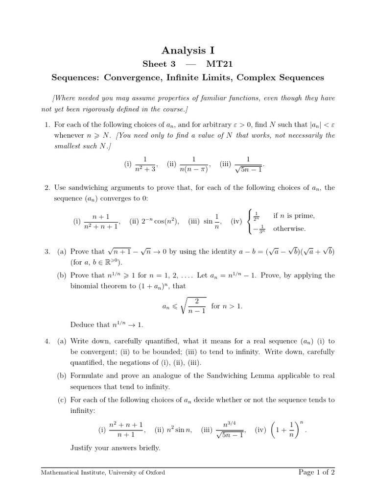 AnalysisI Sheet3 | PDF