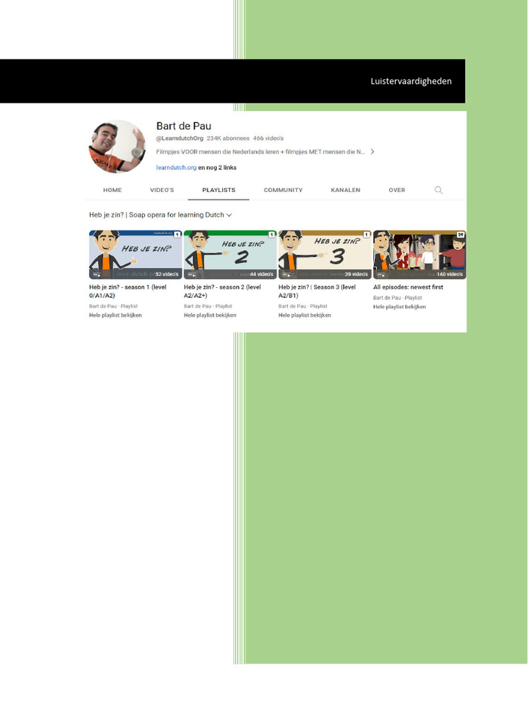 Luistervaardigheden Bart de Pau | PDF