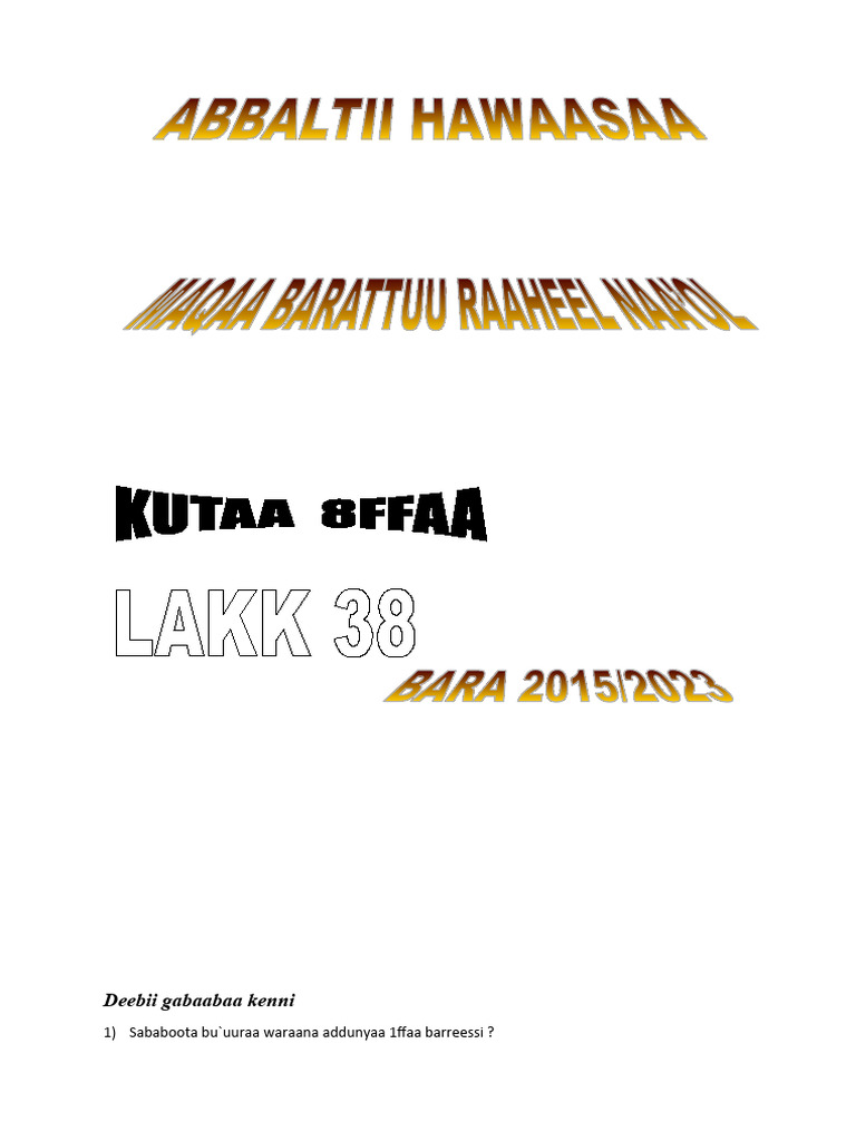 Deebii Gabaabaa Kenni | PDF