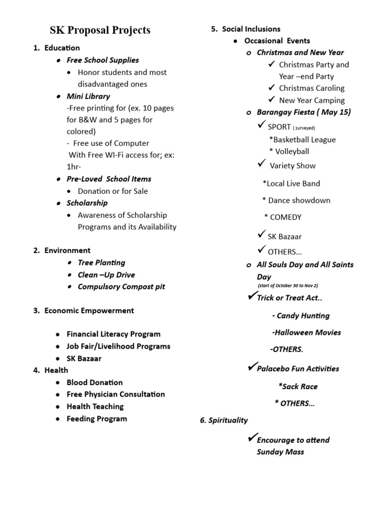 SK Proposal Projects | PDF