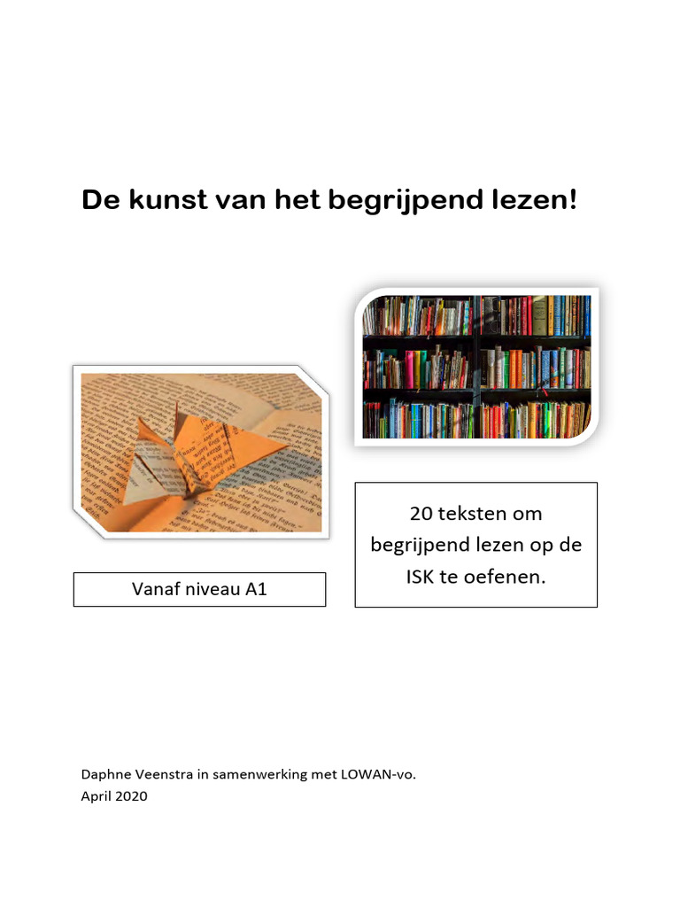 NT2 Leesvaardigheden A1 - De-Kunst-Van-Het-Begrijpend-Lezen | PDF