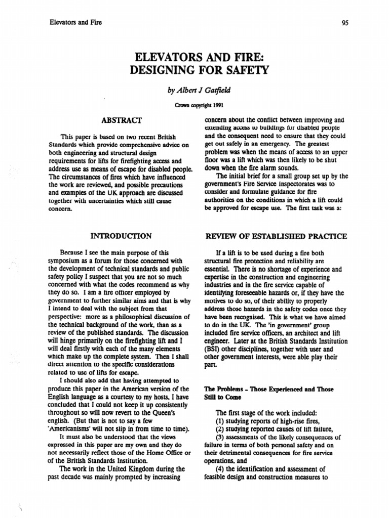 Elevator Fire Rating | PDF