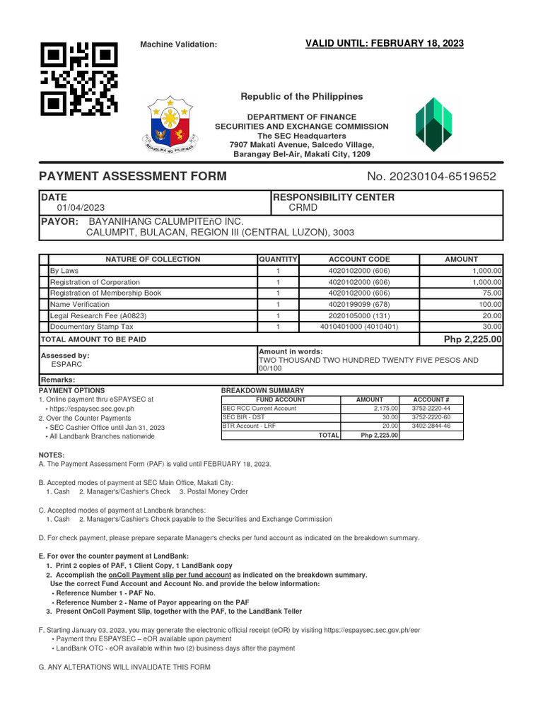 Paf# 20230104 6519652 | Download Free PDF | Payments | Over The Counter ...