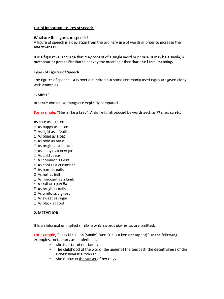 Figures of Speech examples | PDF | Paradox | Satire