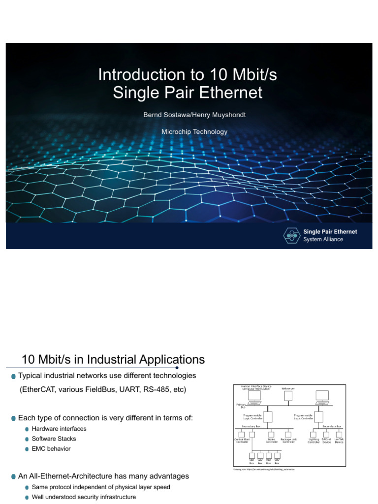 SPE System Alliance Intro To 10SPE - Microship5 | PDF | Ethernet | Network Topology