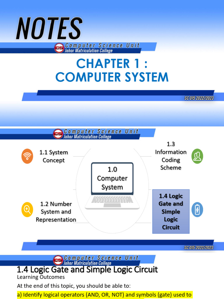 1.4 Logic Gate and Simple Logic Circuit SC015 20222023 | PDF | Logic Gate | Computer Engineering