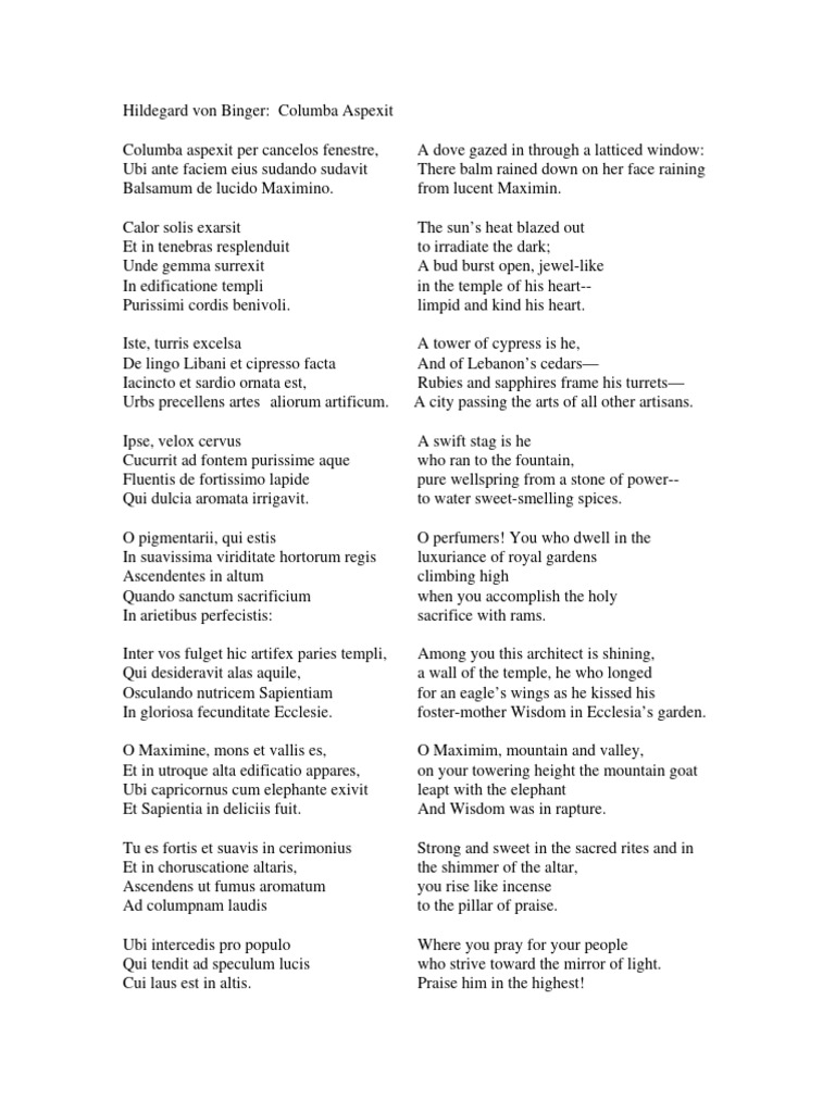 Columba Aspexit Hildegaard | PDF