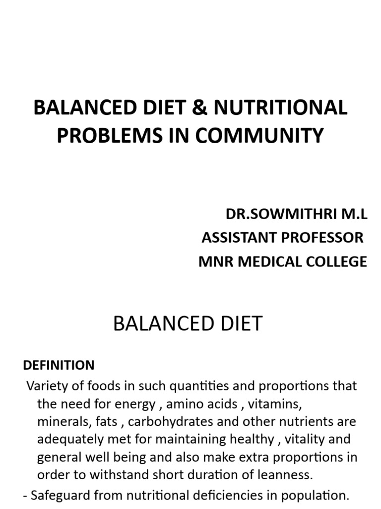 6.balanced Diet & Nutritional Problems in Community | PDF | Healthy ...