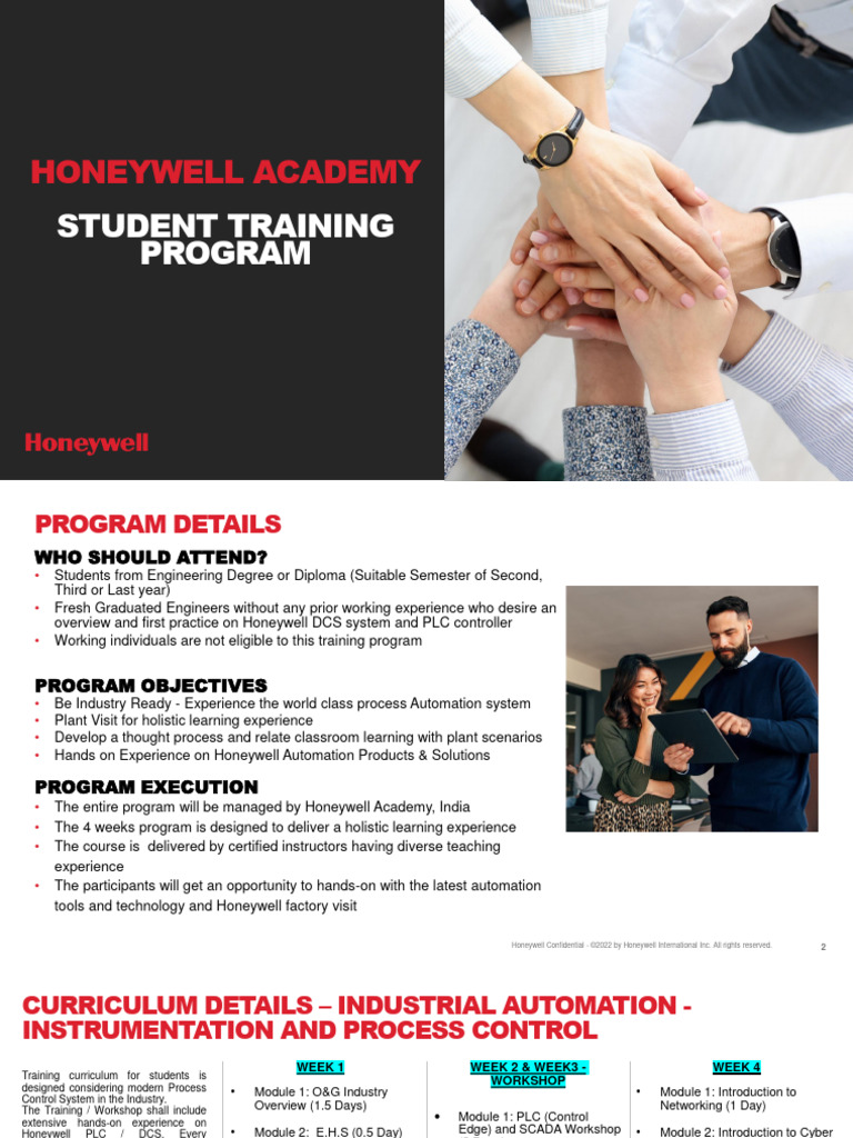 Honeywell Academy Course Details India Student Training Program | PDF
