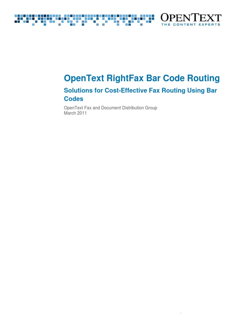 White Paper RightFax 10 Bar Code Routing | PDF | Barcode | Fax