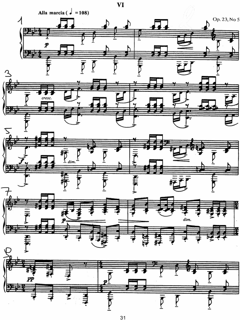 Rahmaninov Sergeiy - Preludiya Op23 5 Sol Minor | PDF