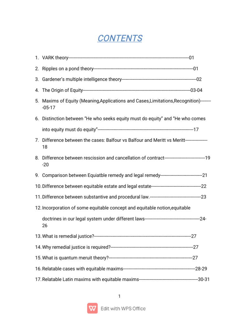 Equity 1st Assignment | PDF