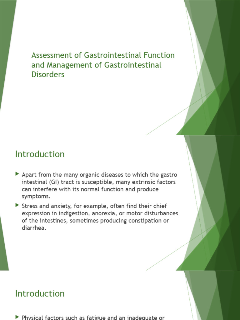 GI Function Assessment and Management | PDF | Esophagus ...