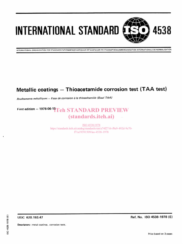 Iso 4538 1978 | PDF