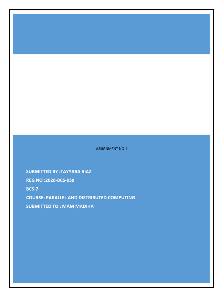 Assignment | PDF | Parallel Computing | Central Processing Unit