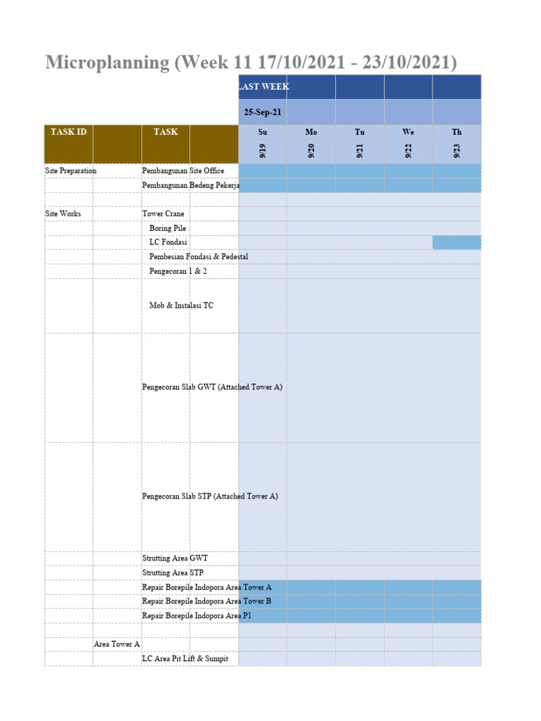 Microplanning - W2 | PDF | Architectural Elements | Civil Engineering