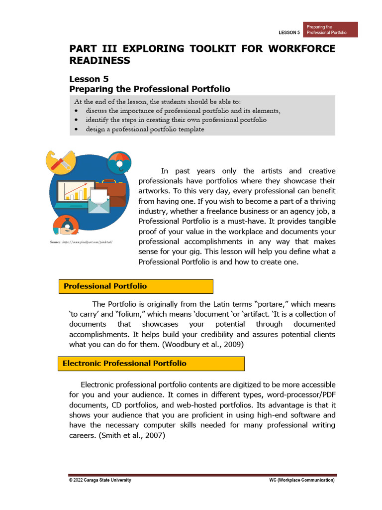 Lesson 5 Professional Portfolio | PDF | Employment | Page Layout