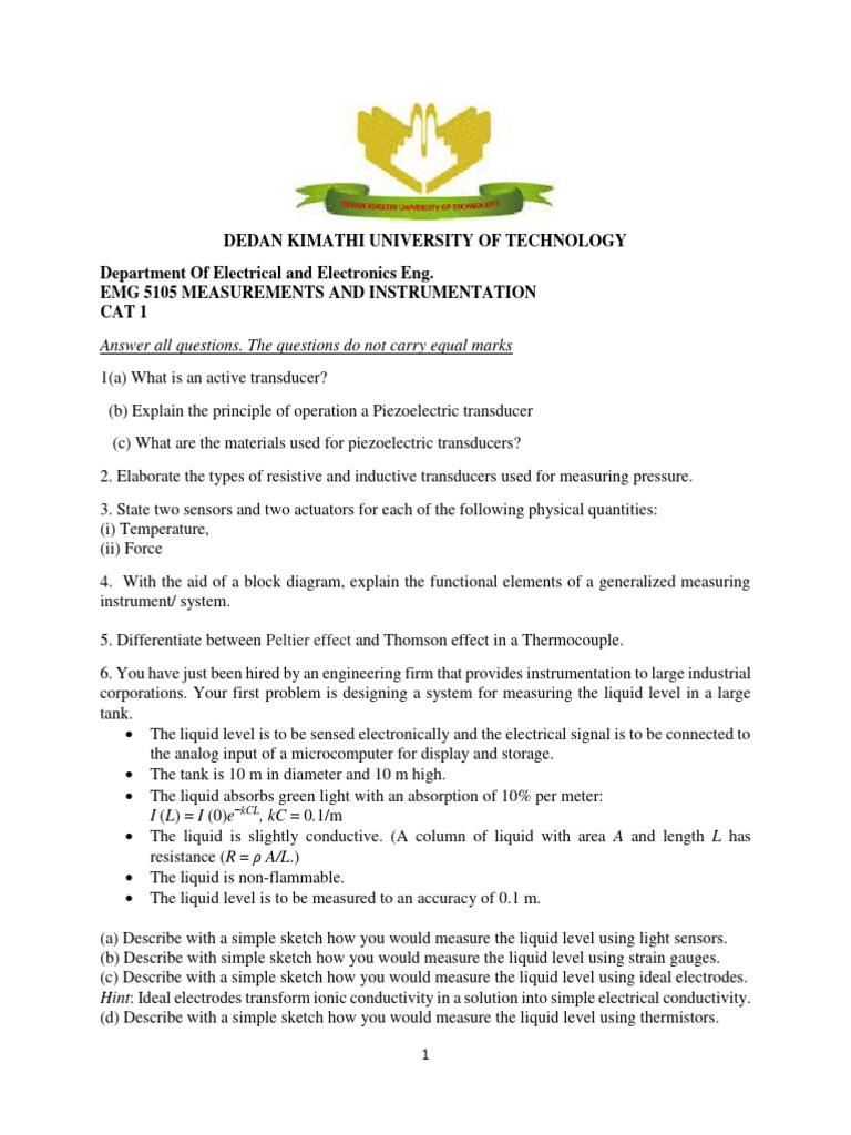 CAT 1 Document | PDF