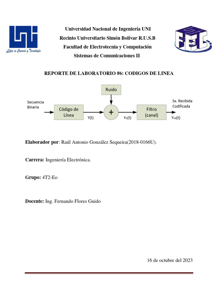 Lab Codigos Linea2 | PDF | Electrónica | Ingeniería en telecomunicaciones
