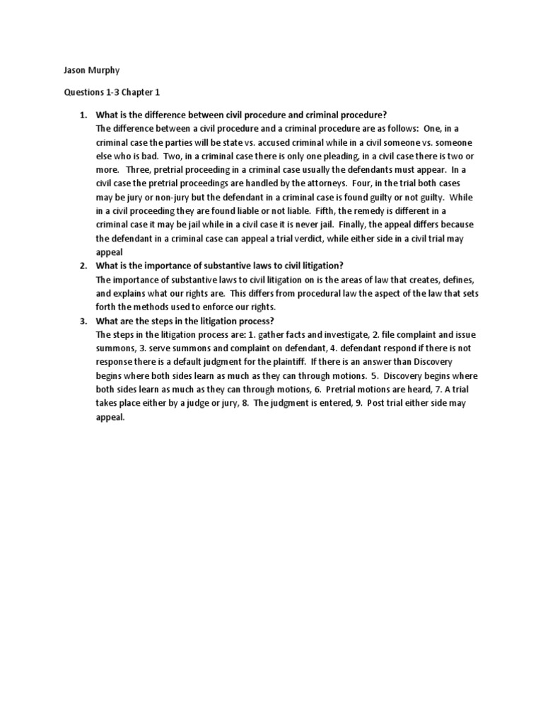 Civil vs Criminal Procedure Explained | PDF | Law