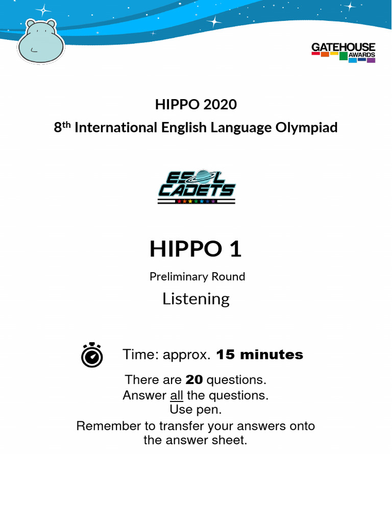 Hippo 1 Preliminary Round | PDF