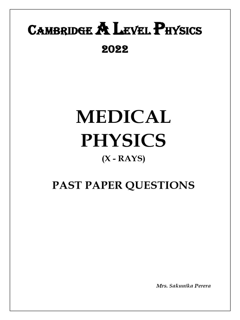 X Rays Past Paper Questions | PDF