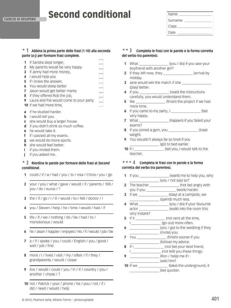Italian Second Conditional Practice | PDF