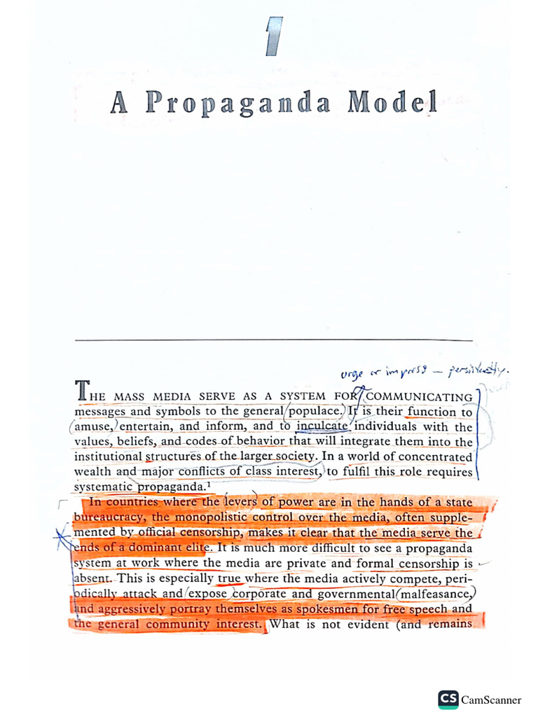 Propaganda Model - Herman & Chomsky | PDF