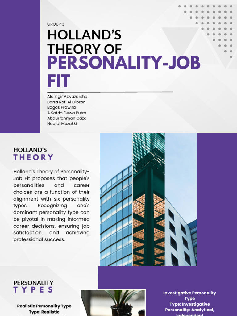 Holland's Personality-Job Fit Theory | PDF | Sales | Creativity