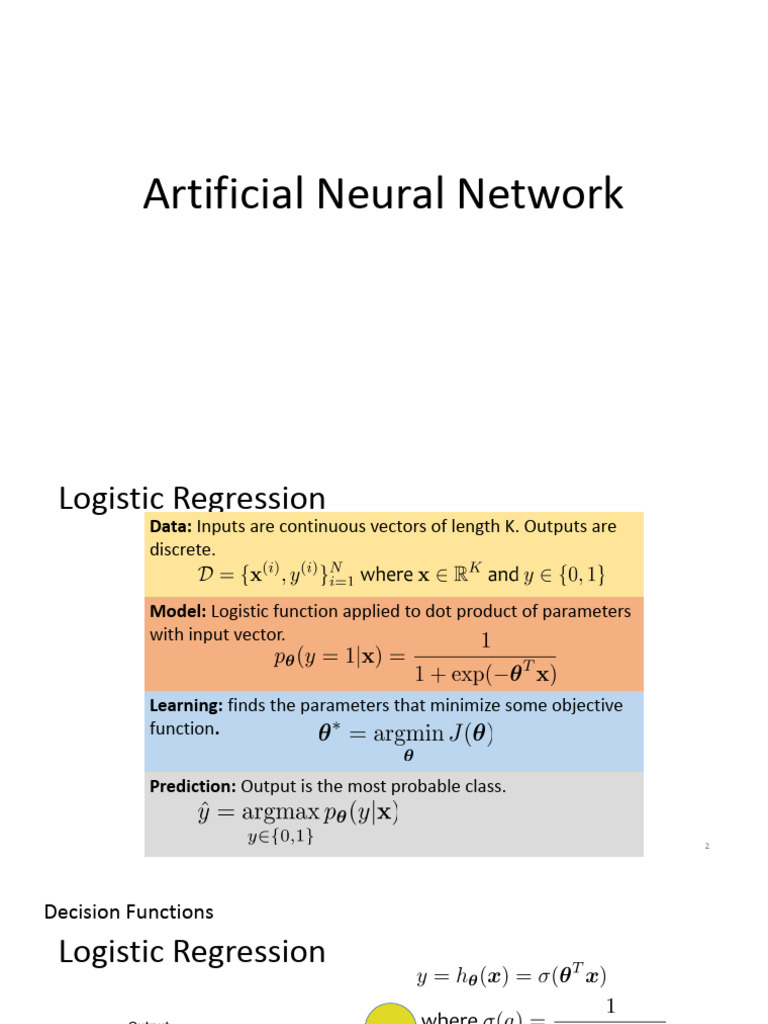 Lecture 26 Neuralnetwork Pdf Artificial Neural Network Logistic Regression 7469