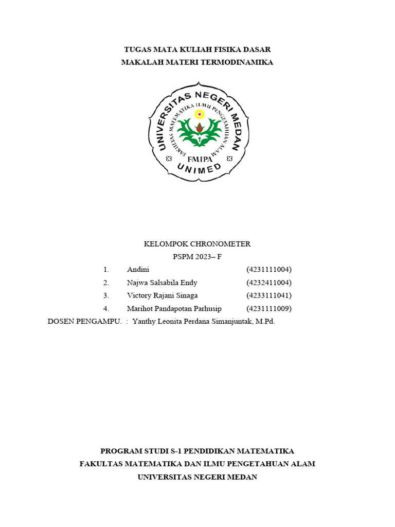 Tugas Mata Kuliah Fisika Dasar | PDF | Metode & Bahan Ajar | Teknologi & Rekayasa