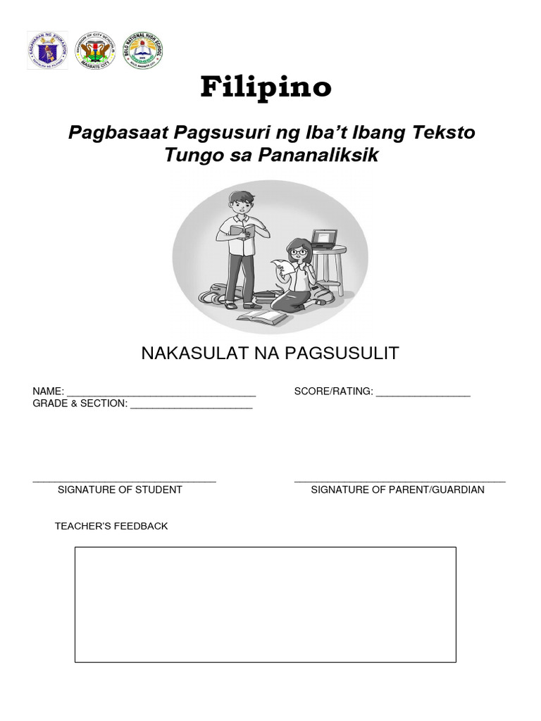 Pagbasa at Pagsusuri 4th 2nd Sem Exam 2022-2023 | PDF Pagbasa at Pagsusuri 4th 2nd Sem Exam 2022-2023 | PDF