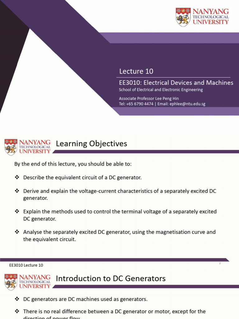 DC Generator Analysis Lecture | PDF | Electric Generator | Direct Current