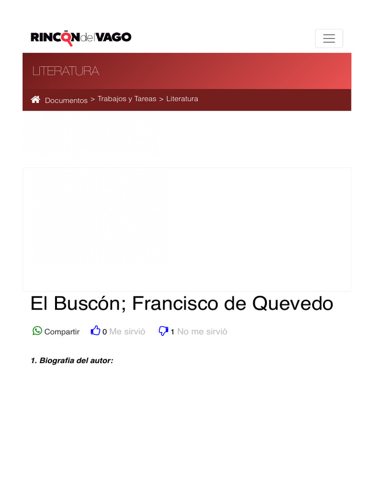 Análisis de "El Buscón" de Quevedo | PDF