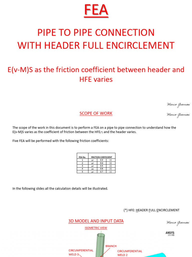 FEA Pipe To Pipe Connection With Header Full Encirclement | PDF | Pipe ...