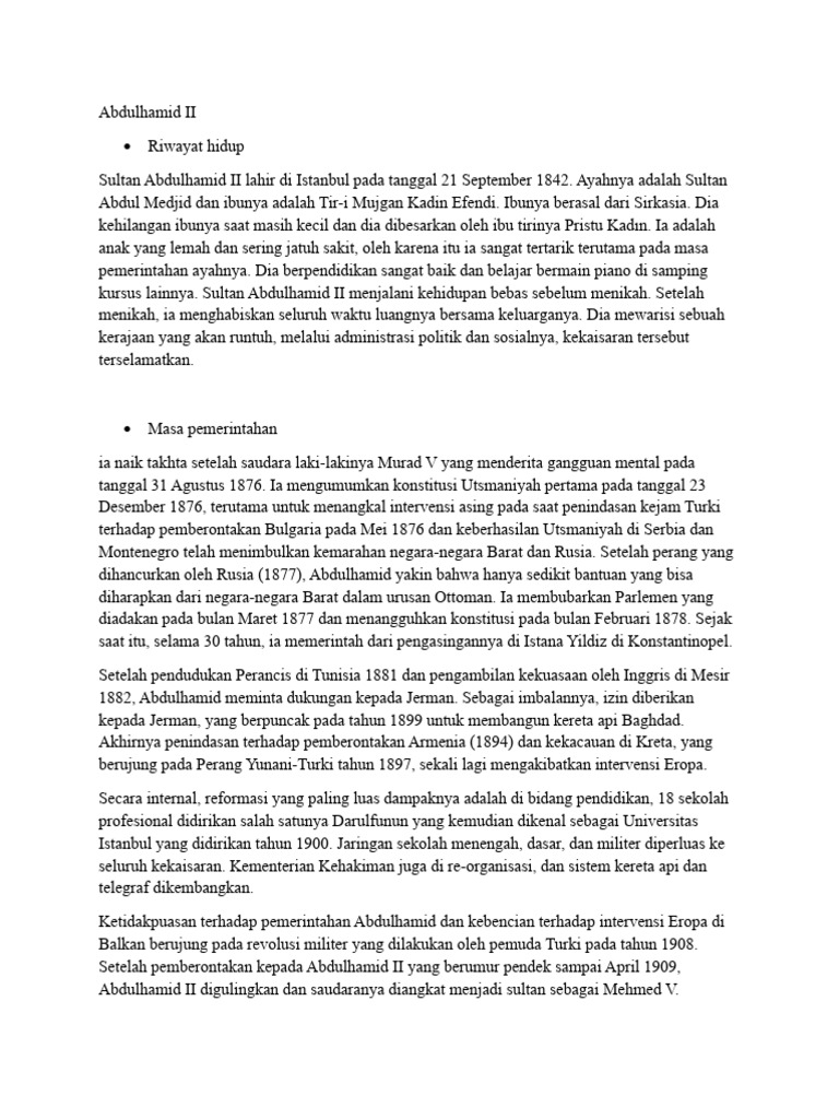 Abdulhamid II | PDF