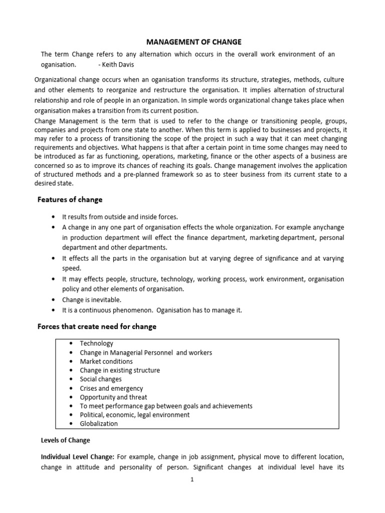 Change Management | PDF | Rationality | Attitude (Psychology)