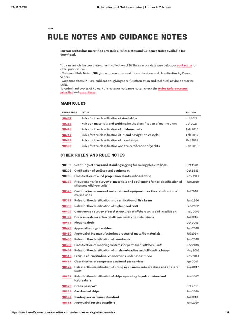 Rule notes and Guidance notes _ Marine & Offshore | PDF