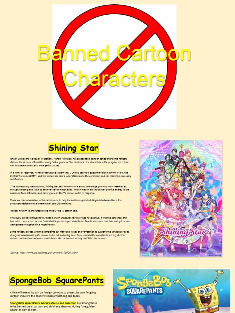 Banned Cartoon Characters | PDF | Mass Media