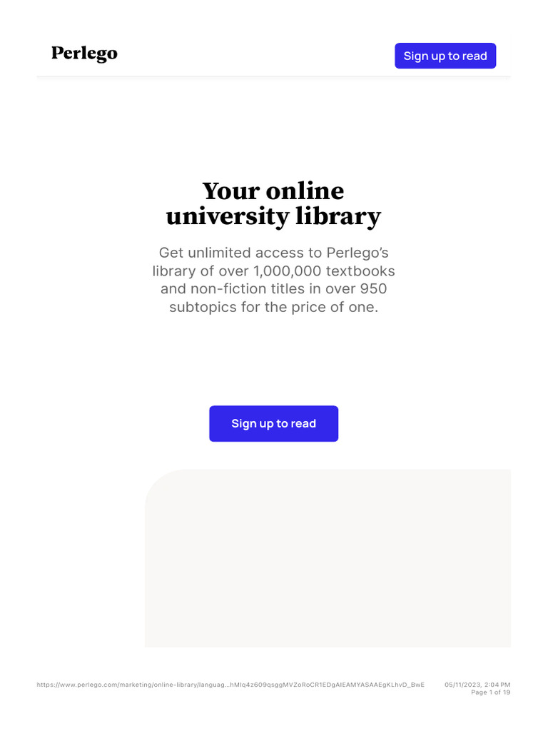 Unlimited Access to Perlego Library | PDF