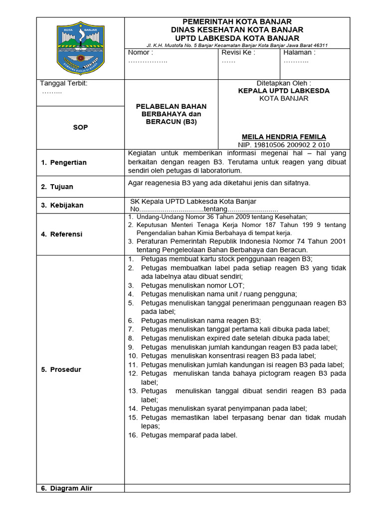 Sop Pelabelan B3 | PDF