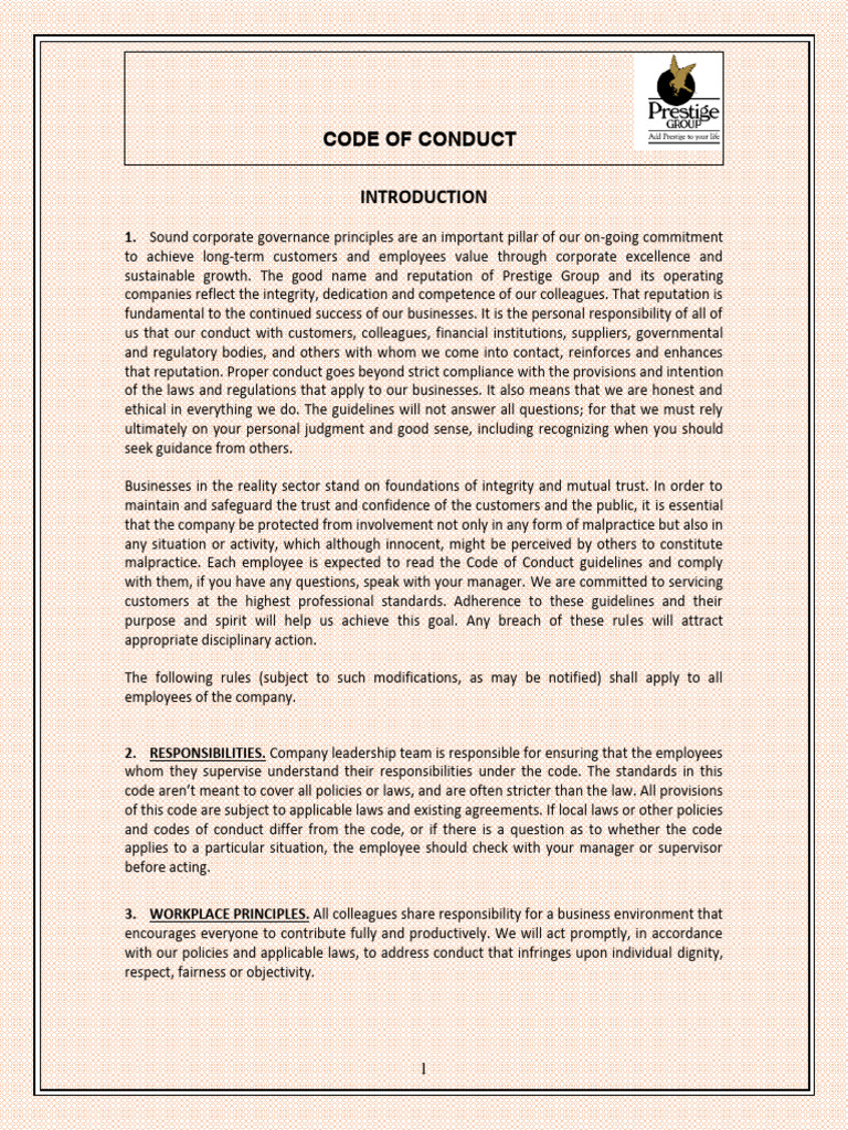 Code of Conduct | PDF