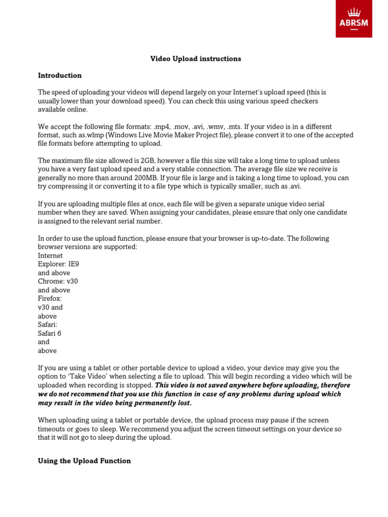 12 Video Upload Instructions | PDF | Computer File | Computing