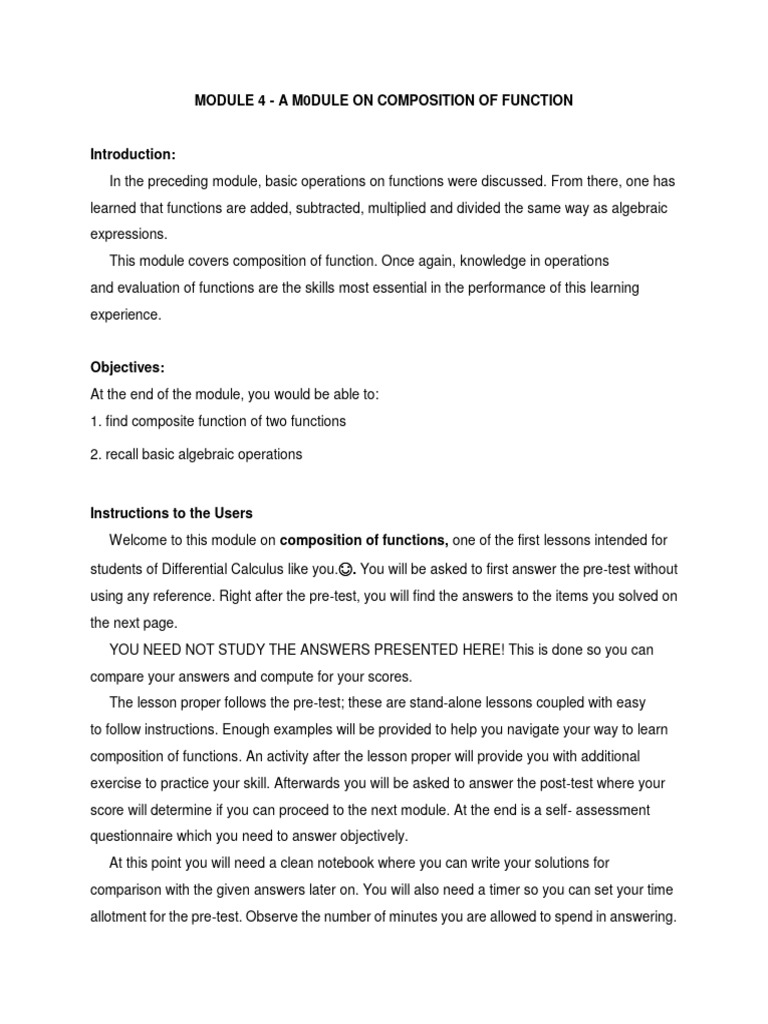 Module 4 Composition of Function | Download Free PDF | Function ...